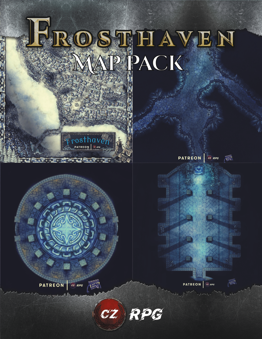 Frosthaven Map Pack - CZRPG | Battlemaps | DriveThruRPG