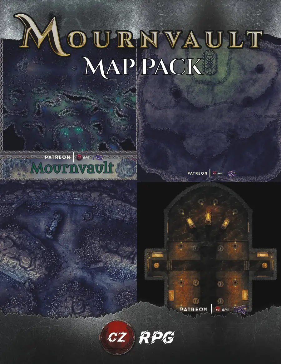 Mournvault Map Pack - CZRPG | Battlemaps | DriveThruRPG