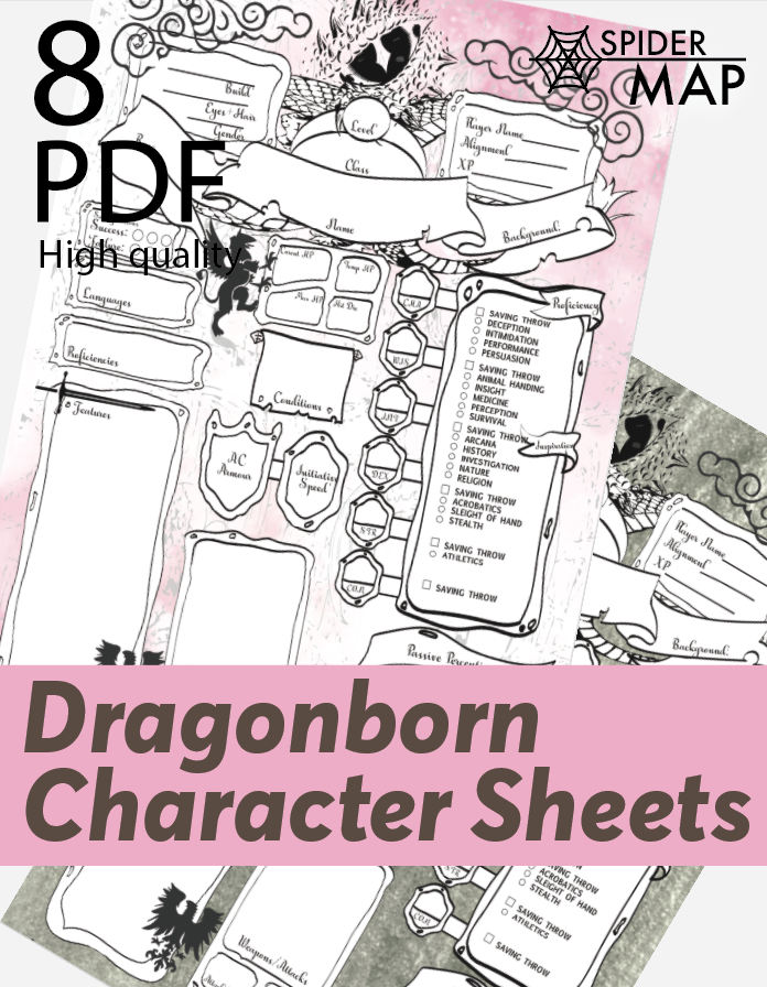 Character Sheets -Dragonborn (portrait) - newseepan | DriveThruRPG