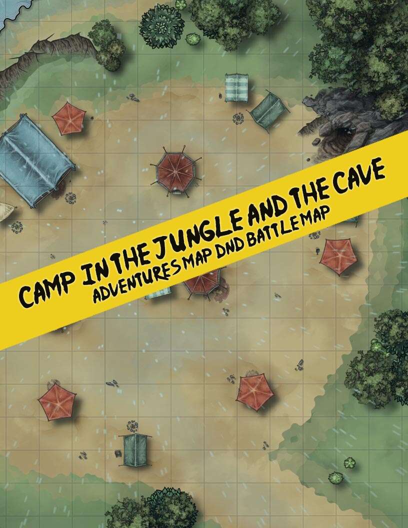 Camp in the Jungle and The Cave adventures map dnd Battle Map - NL ...