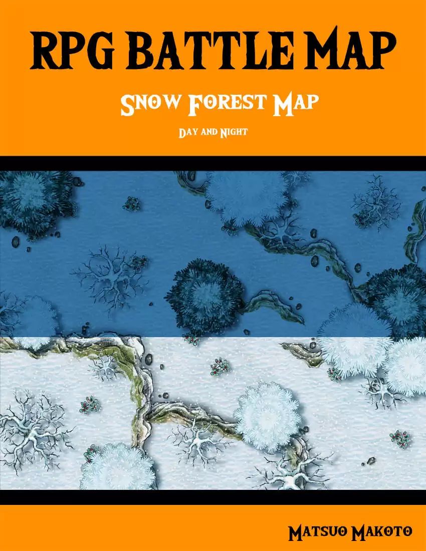 Fantasy RPG Battle Map - Snow Forest Battle Map Day and Night - Top ...
