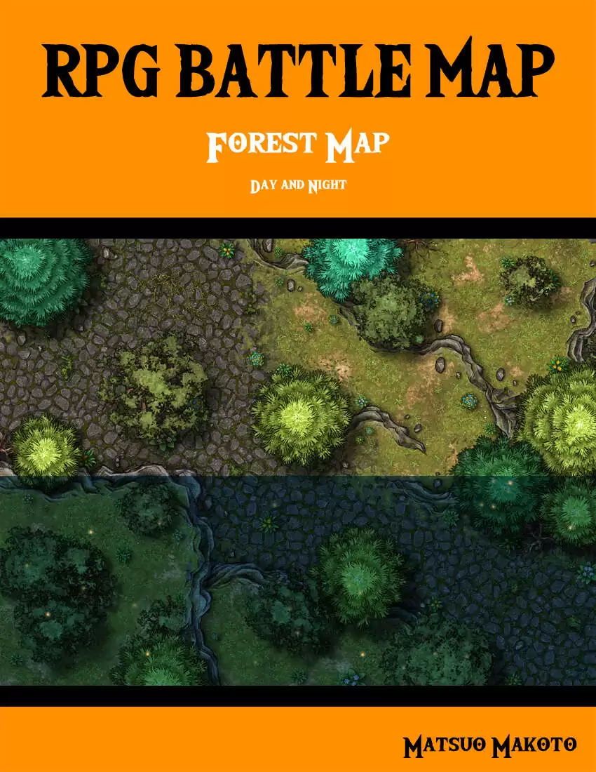 Fantasy RPG Battle Map - Forest Battle Map Day and Night - Top Down ...