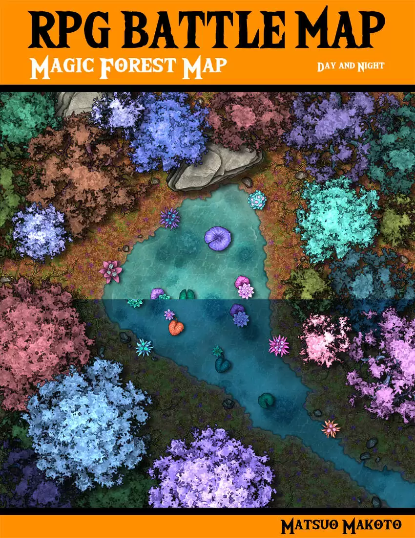 Fantasy RPG Battle Map - Magic Forest Battle Map Day and Night - Top ...