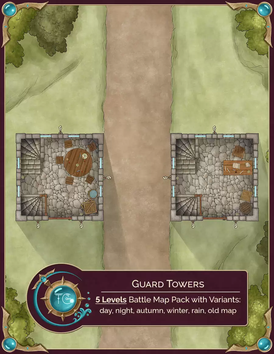 Airadur Guard Towers - TaniaGomesArt | DriveThruRPG