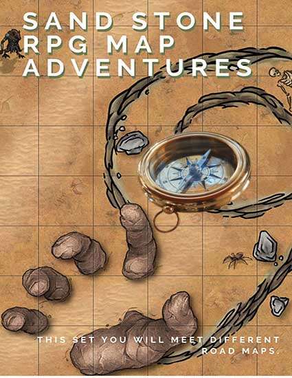 Fantasy Sand Stone RPG Map Adventures in hand of demon - Mystery Desert ...
