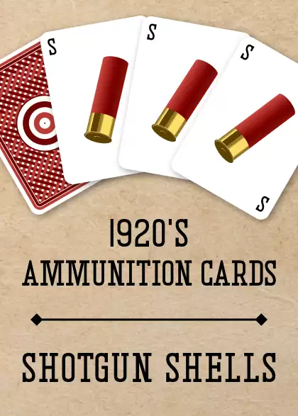 1920's Ammunition Cards - Shotgun Shells - Lazarus | Cards | DriveThruRPG