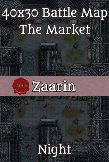 40x30 Fantasy Battle Map - The Market - Night - Zaarin | DriveThruRPG