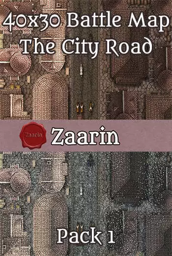 40x30 Fantasy Battle Map - The City Road Pack 1 - Zaarin | DriveThruRPG