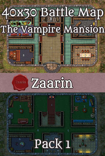 40x30 Fantasy Battle Map - The Vampire Mansion Pack 1 - Zaarin ...