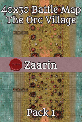 40x30 Fantasy Battle Map - The Orc Village Pack 1 - Zaarin | DriveThruRPG