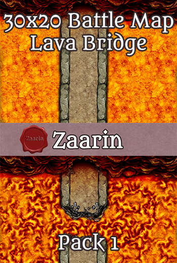 30x20 Fantasy Battle Map - Lava Bridge Pack 1 - Zaarin | DriveThruRPG