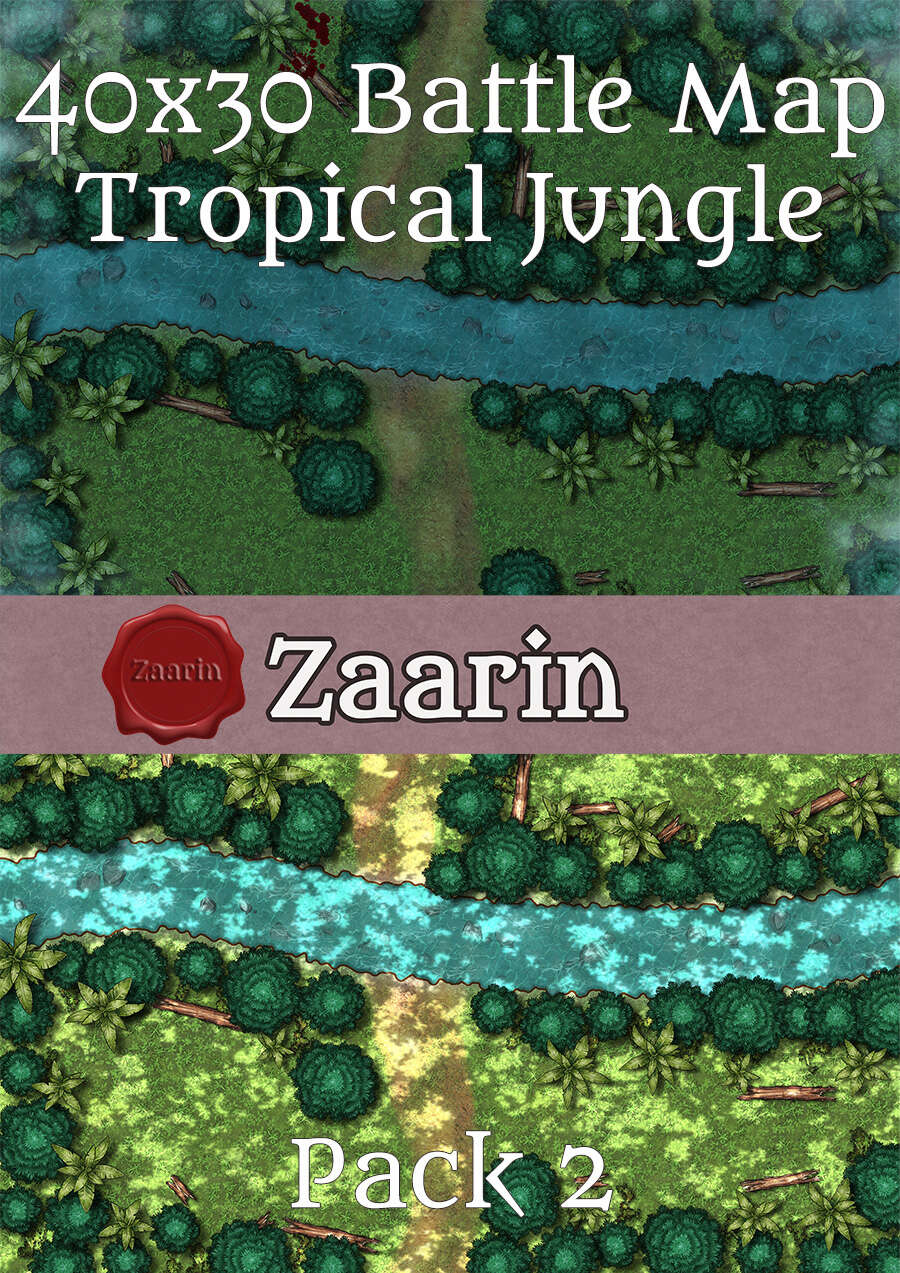 40x30 Fantasy Battle Map - Tropical Jungle Pack 2 - Zaarin | DriveThruRPG