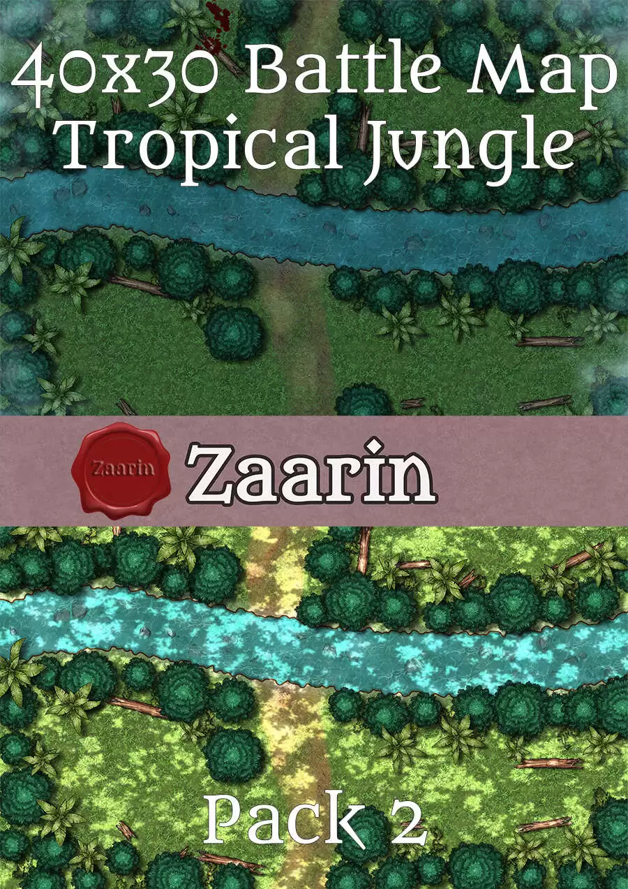 40x30 Fantasy Battle Map - Tropical Jungle Pack 2 - Zaarin | DriveThruRPG