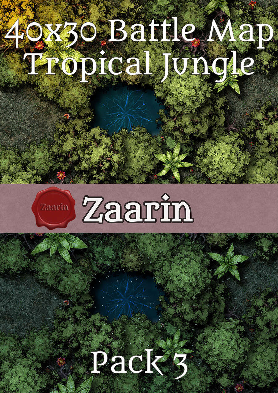 40x30 Fantasy Battle Map - Tropical Jungle Pack 3 - Zaarin | DriveThruRPG