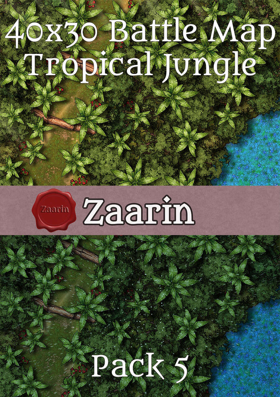 40x30 Fantasy Battle Map - Tropical Jungle Pack 5 - Zaarin | DriveThruRPG