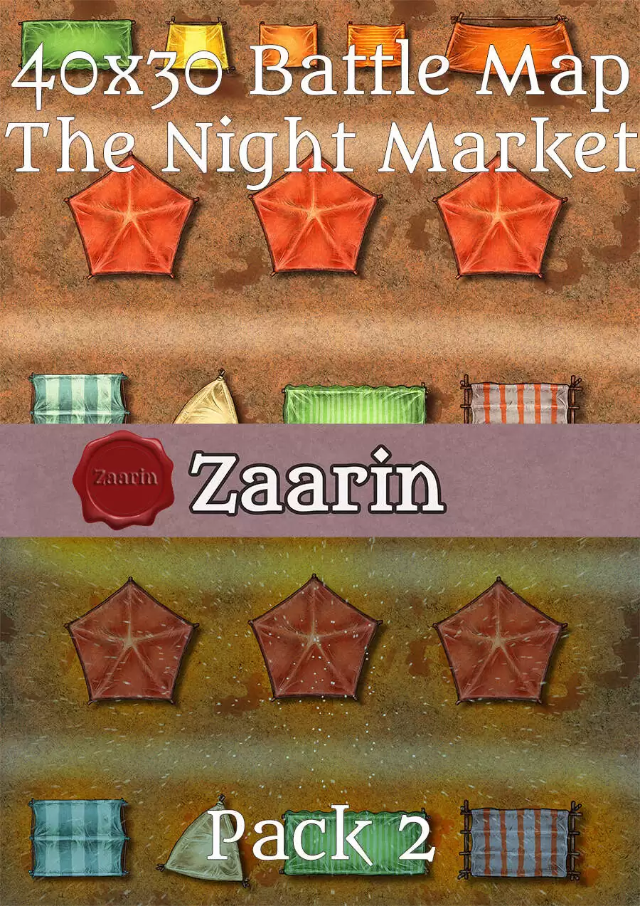 40x30 Fantasy Battle Map - The Night Market Pack 2 - Zaarin | DriveThruRPG