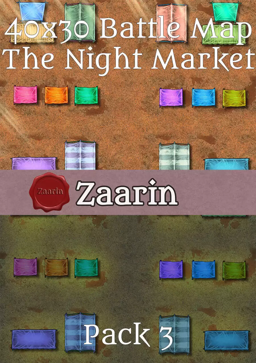 40x30 Fantasy Battle Map - The Night Market Pack 3 - Zaarin | DriveThruRPG