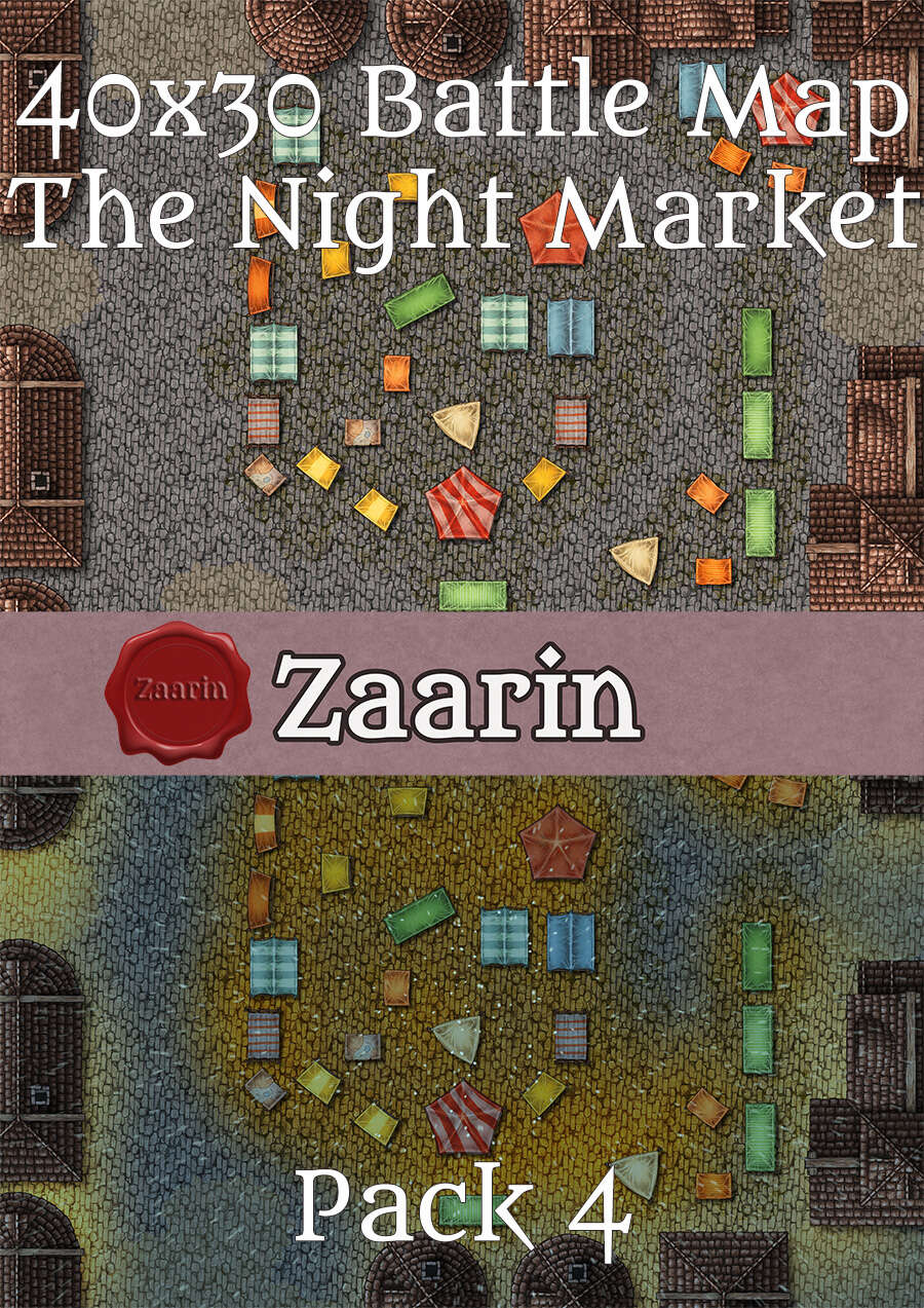 40x30 Fantasy Battle Map - The Night Market Pack 4 - Zaarin | DriveThruRPG