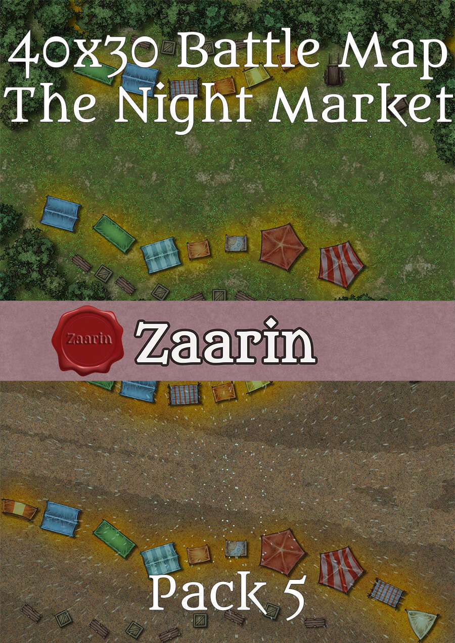 40x30 Fantasy Battle Map - The Night Market Pack 5 - Zaarin | DriveThruRPG