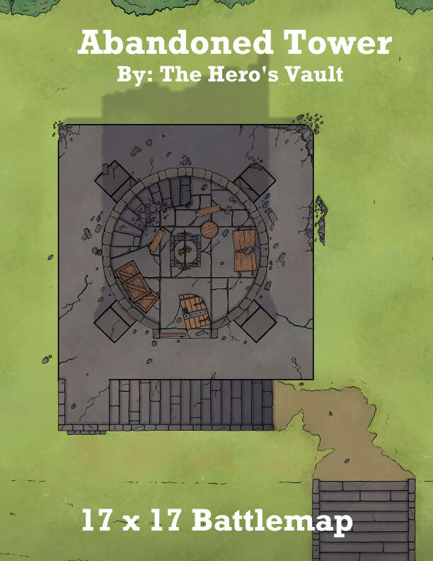 17x17 Battlemap - Abandoned Guard Tower - Righteous Ronin Maps ...