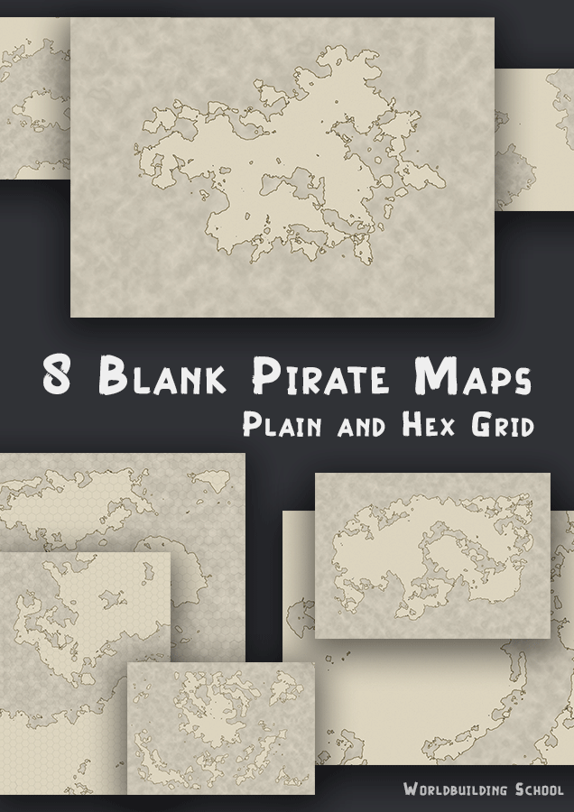 8 Pirate Maps (blank world map) by Worldbuilding School - Worldbuilding ...