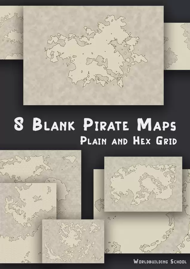 8 Pirate Maps (blank world map) by Worldbuilding School - Worldbuilding ...
