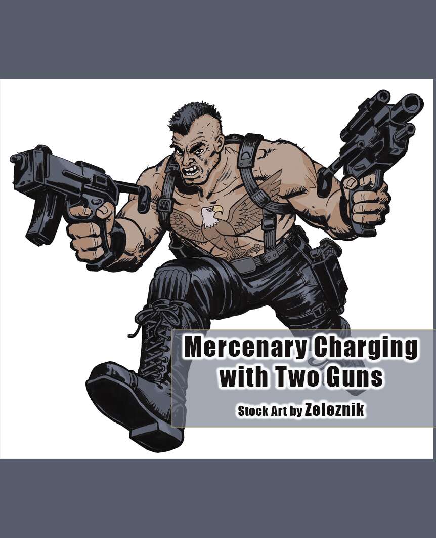 Mercenary Charging with Two Guns - Zeleznik | DriveThruRPG