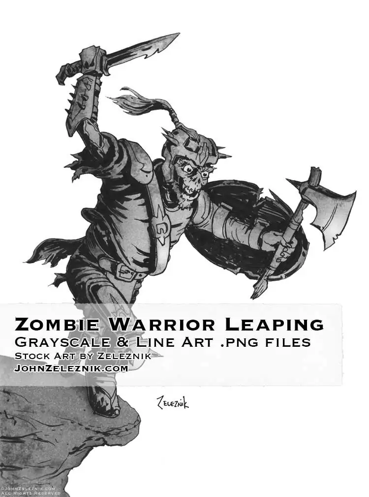 Zombie Warrior Leaping - Zeleznik | DriveThruRPG