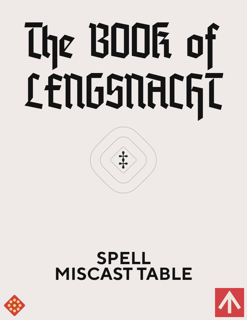 The Book of Lengsnacht: Miscast Table - Broadhead | DriveThruRPG