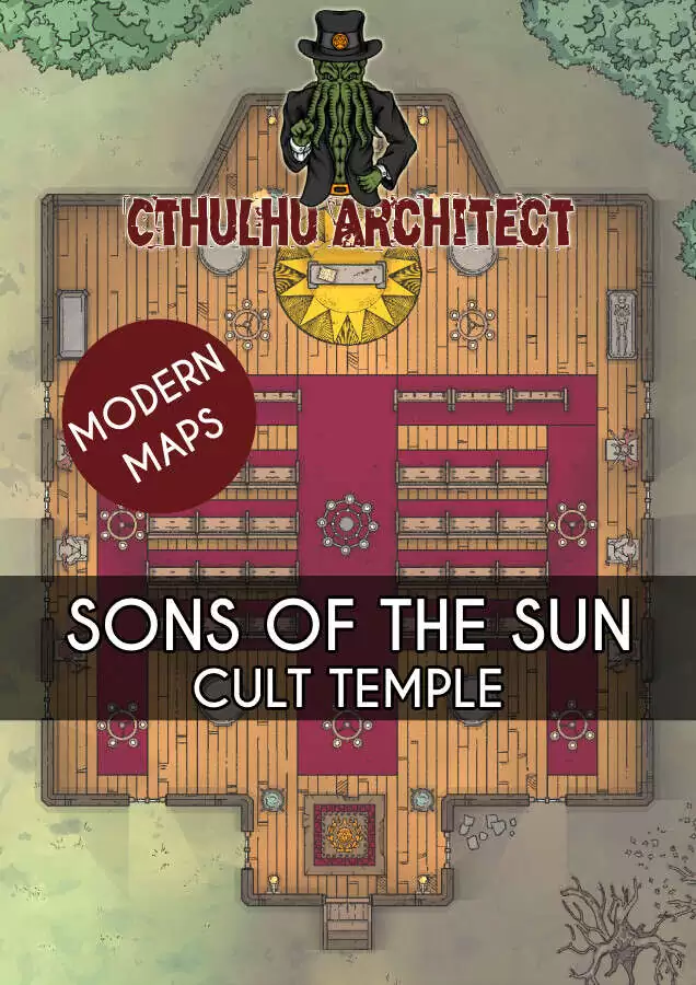 Cthulhu Architect Maps - Sons of the Sun - Cult Temple - 20 x 16 ...