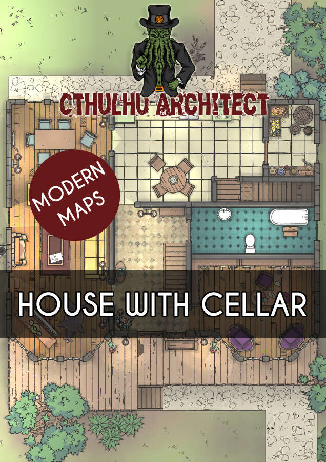 Cthulhu Architect Maps - House with Cellar - 18 x 18 - Cthulhu ...