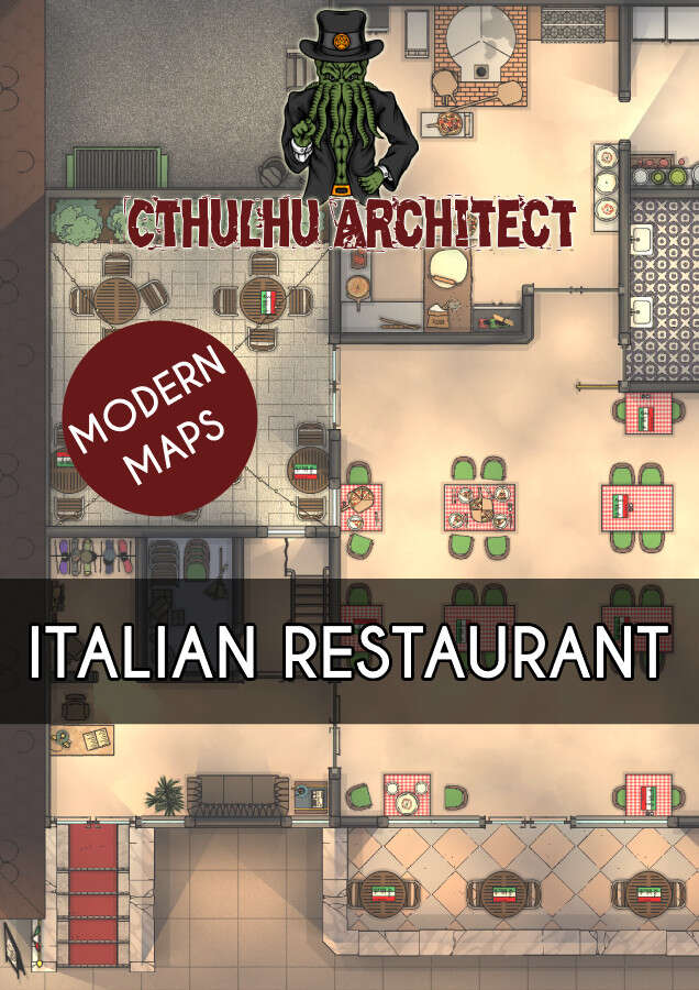 Cthulhu Architect Maps - Italian Restaurant - 22 x 22 - Cthulhu ...