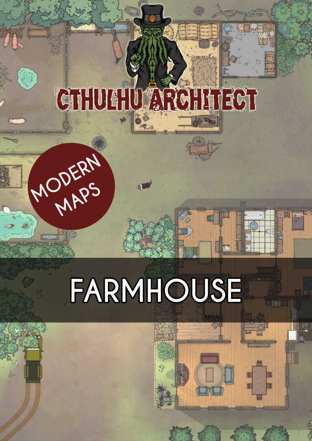 Cthulhu Architect Maps - Farmhouse - 40 x 40 - Cthulhu Architect Modern ...