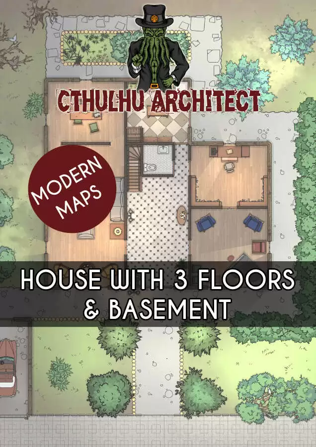 Cthulhu Architect Maps - House with 3 Floors and Basement - 22 x 28 ...