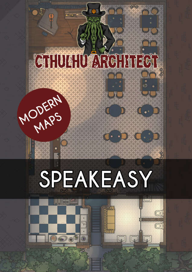 Cthulhu Architect Maps - Speakeasy - 15 x 30 - Cthulhu Architect Modern ...