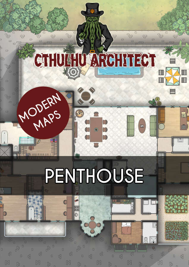 Cthulhu Architect Maps - Penthouse – 35 x 35 - Cthulhu Architect Modern ...
