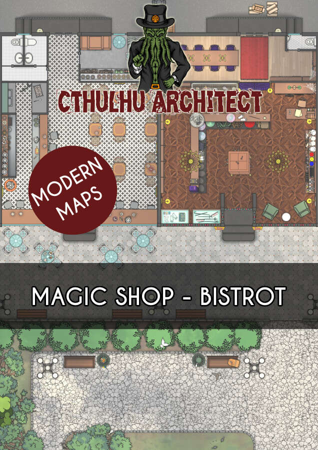 Cthulhu Architect Maps - Magic Shop – Bistrot – 20 x 30 - Cthulhu ...