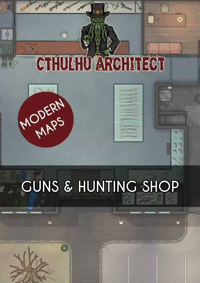 Cthulhu Architect Maps - Guns & Hunting Shop – 16 x 20 - Cthulhu ...