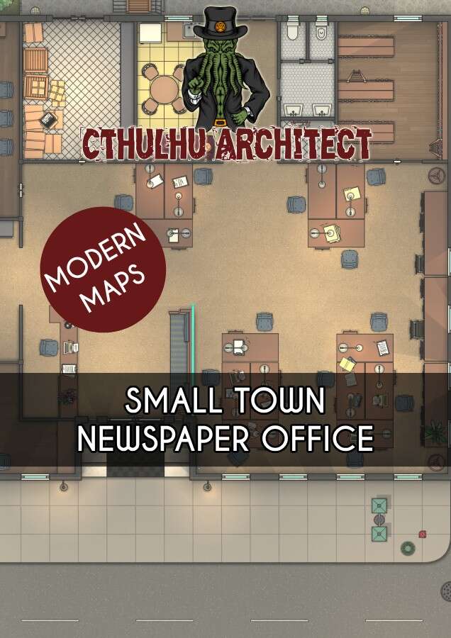 Cthulhu Architect Maps - Small Town Newspaper Office - 25 x 25 ...