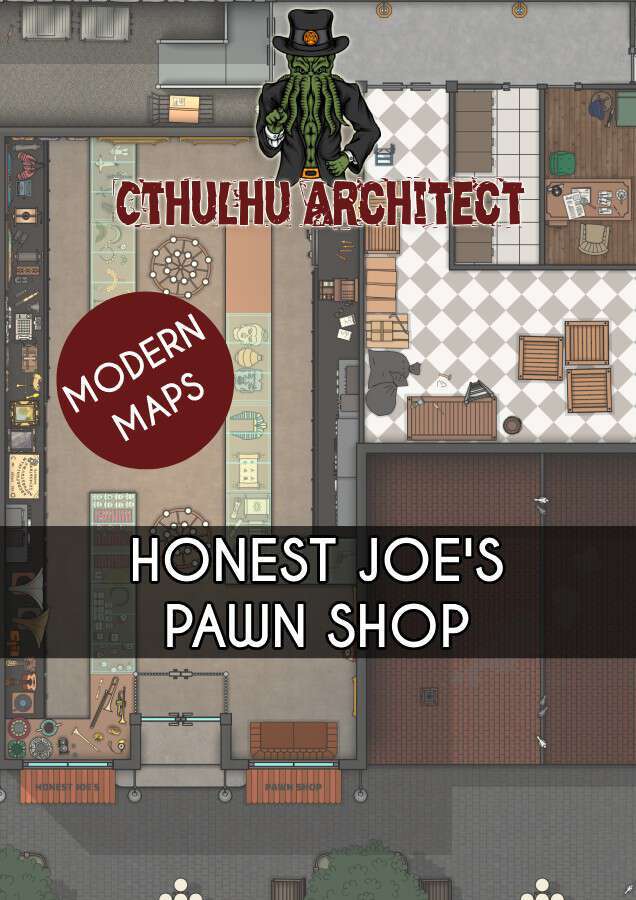 Cthulhu Architect Maps - Honest Joe’s Pawn Shop – 17 x 20 - Cthulhu ...