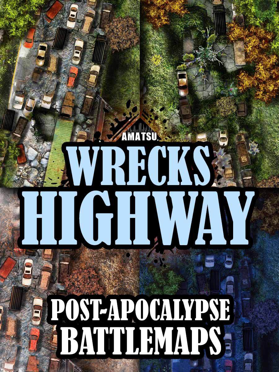 Post-apo Battle map ☢️ Wrecks Highway Apocalypse - Amatsu | Zombie ...