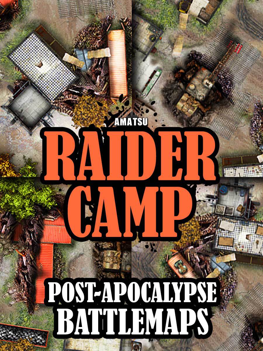 Raider's Camp VTT Battle map ☣️ Post-apocalyptic fortified outpost ...