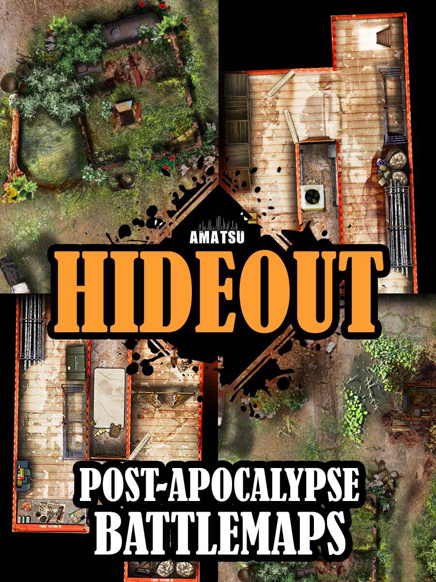 Abandoned Cave Hideout battle map ☢️ Post-apocalyptic underground ...