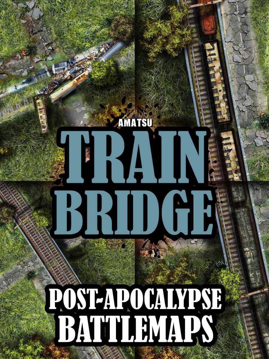 Post-apocalyptic Rail Bridge : Train Battle map ☢️ abandoned wreck - Amatsu | Zombie-battlemaps ...