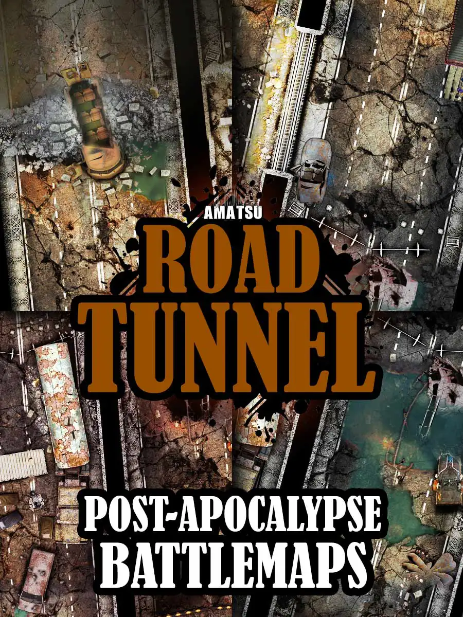 Apocalyptic Road Tunnel battle map ☣️ Fallout Themed RPG Battlemap ...
