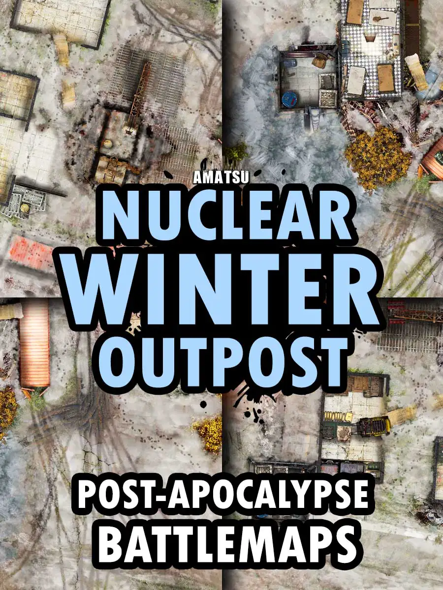 Post apocalyptic Winter Outpost Battle Map ☣️ stronghold battlemap ...