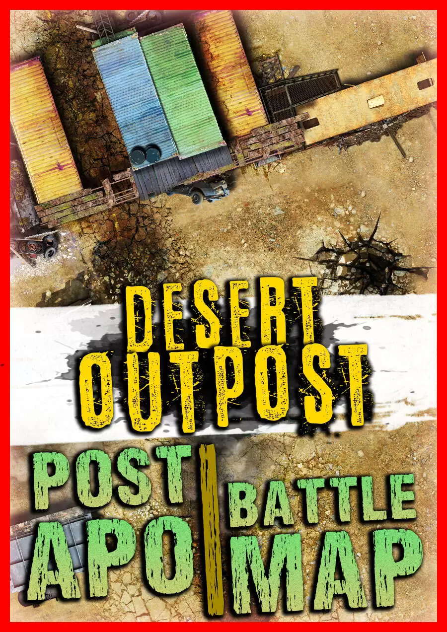 Post-apo Fortified Desert Outpost ☢️ virtual tabletop battle mat pdf ...