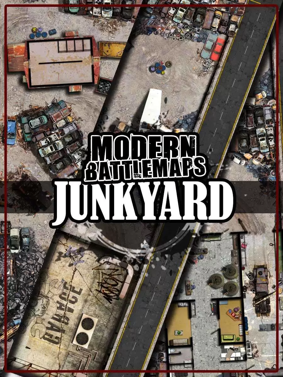 Modern Car Scrapyard Battle map ⛽ junk yard landfill battlemap - Amatsu ...
