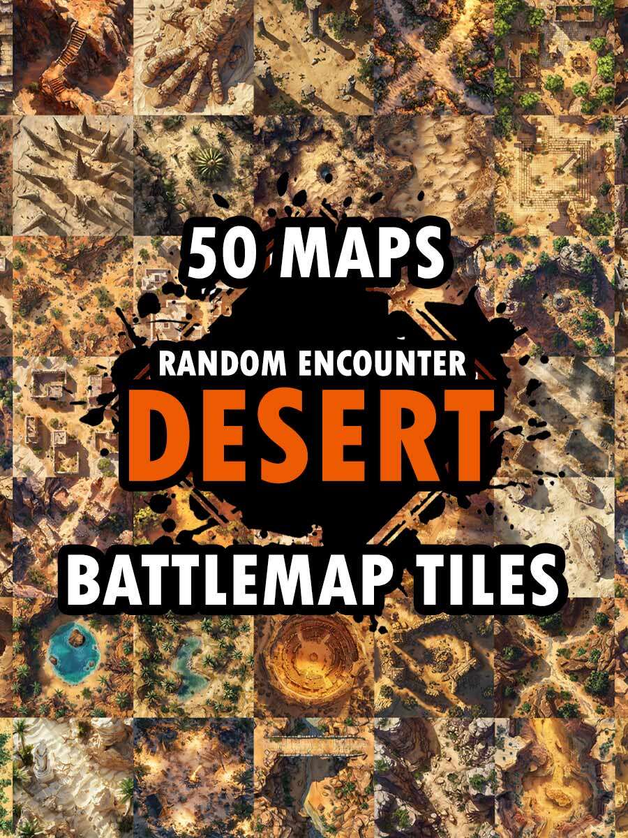 50 Desert Battle map tiles | DnD 5e : random encounters in the desert ...