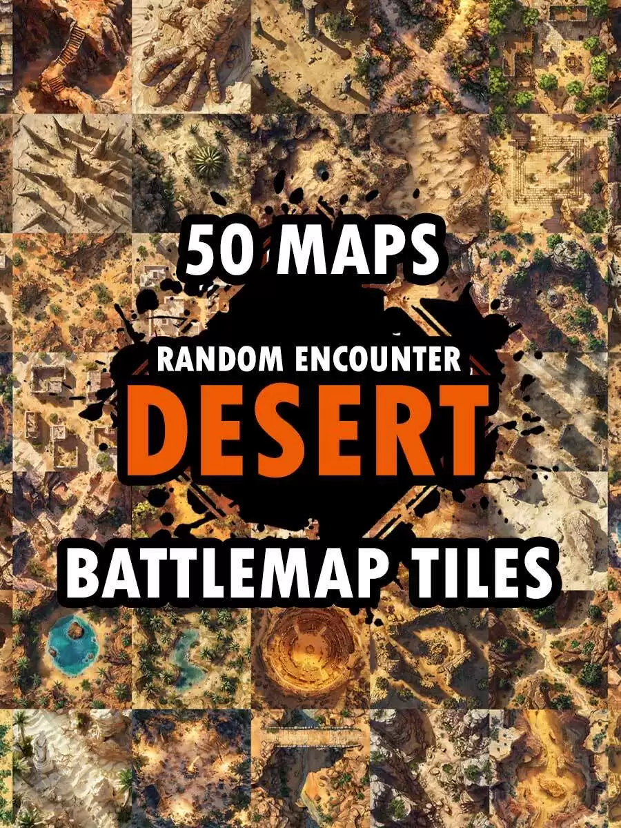 50 Desert Battle map tiles | DnD 5e : random encounters in the desert ...